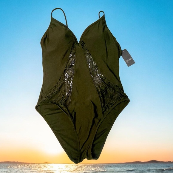 Mossimo Supply Co. | Swim | Nwt Mossimo Olive Green One Piece Swimsuit ...